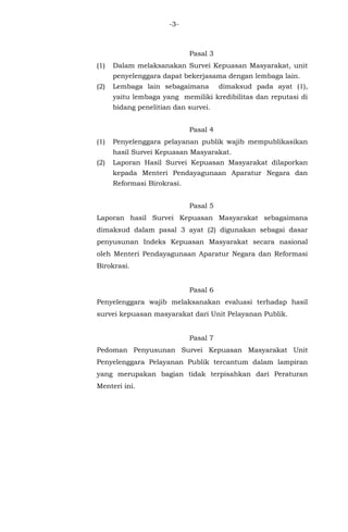 Pedoman survei Kepuasan Masyarakat | PDF