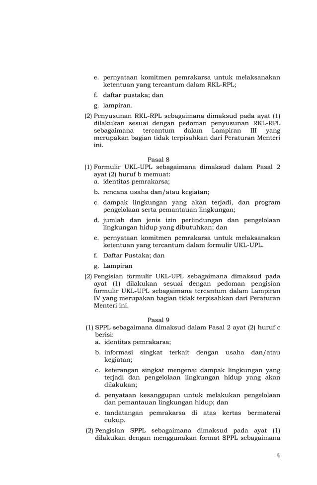 Permen 16 th 2012 Pedoman Penyusunan Dokumen Lingkungan Hidup | PDF