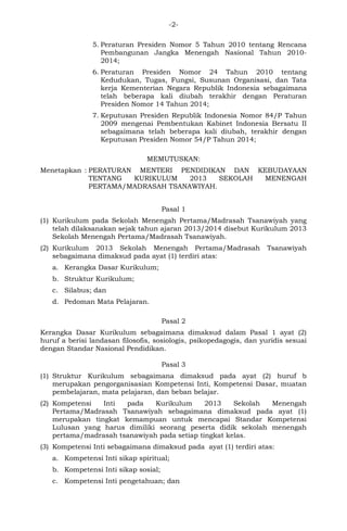 Permen 58 ttg kurikulum smp | PDF