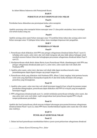 Peraturan mentri Agama no 11 tahun 2007 tentang Pencatatan Nikah | PDF