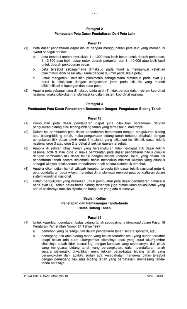 Permen Agraria No. 3 Tahun 1997 Tentang Ketentuan Pelaksanaa Peraturan Pemerintah No. 24 Tahun ...
