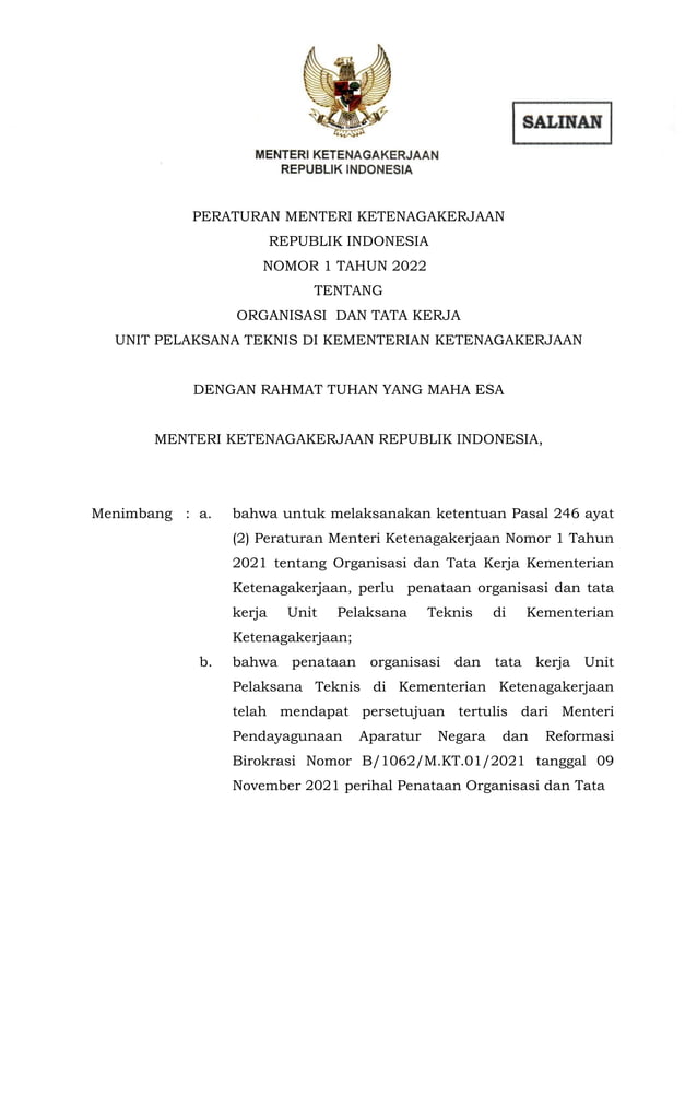 Permenaker Nomor 1 Tahun 2022.pdf