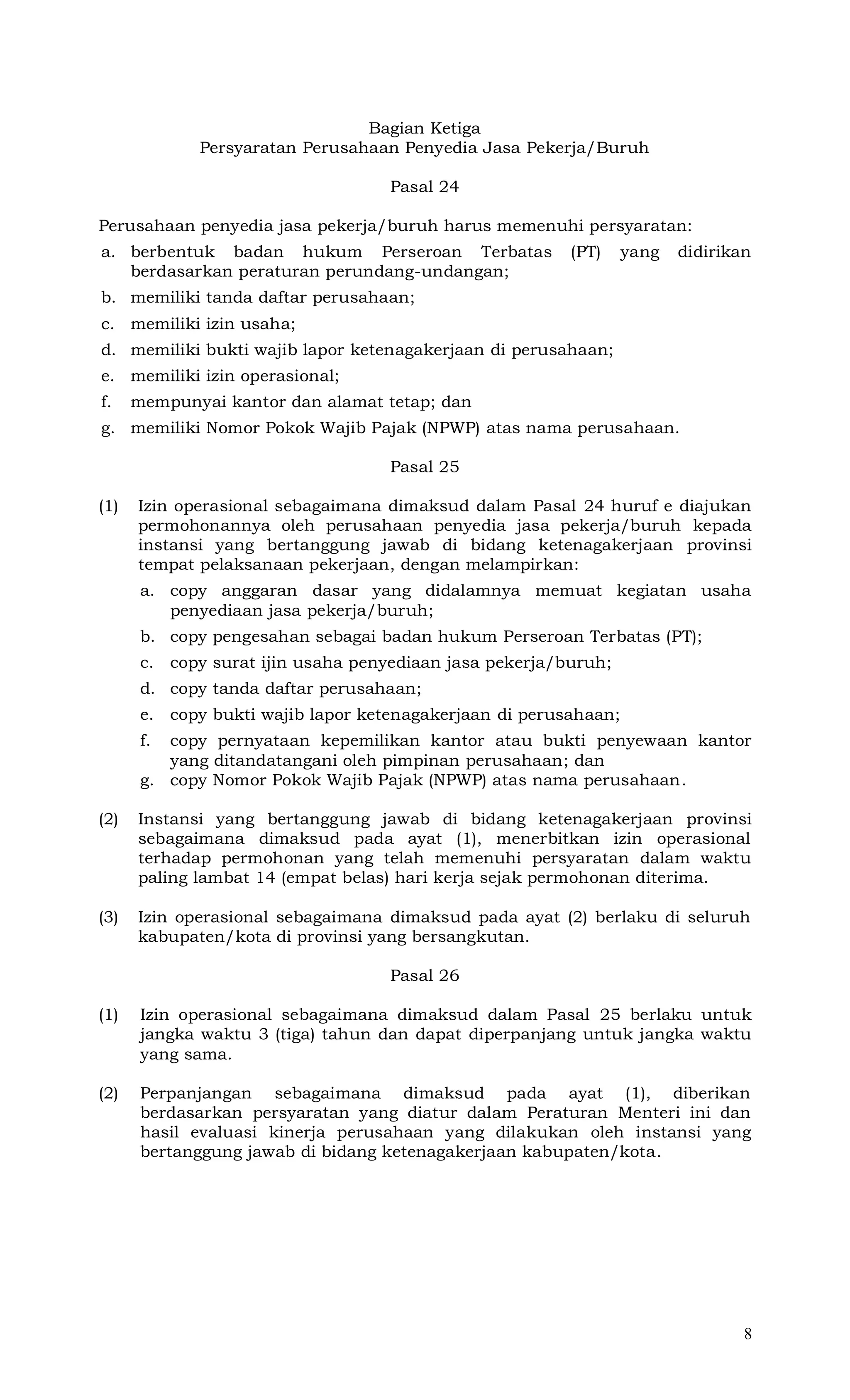 Permenakertrans ri nomor 19 tahun 2012 | PDF