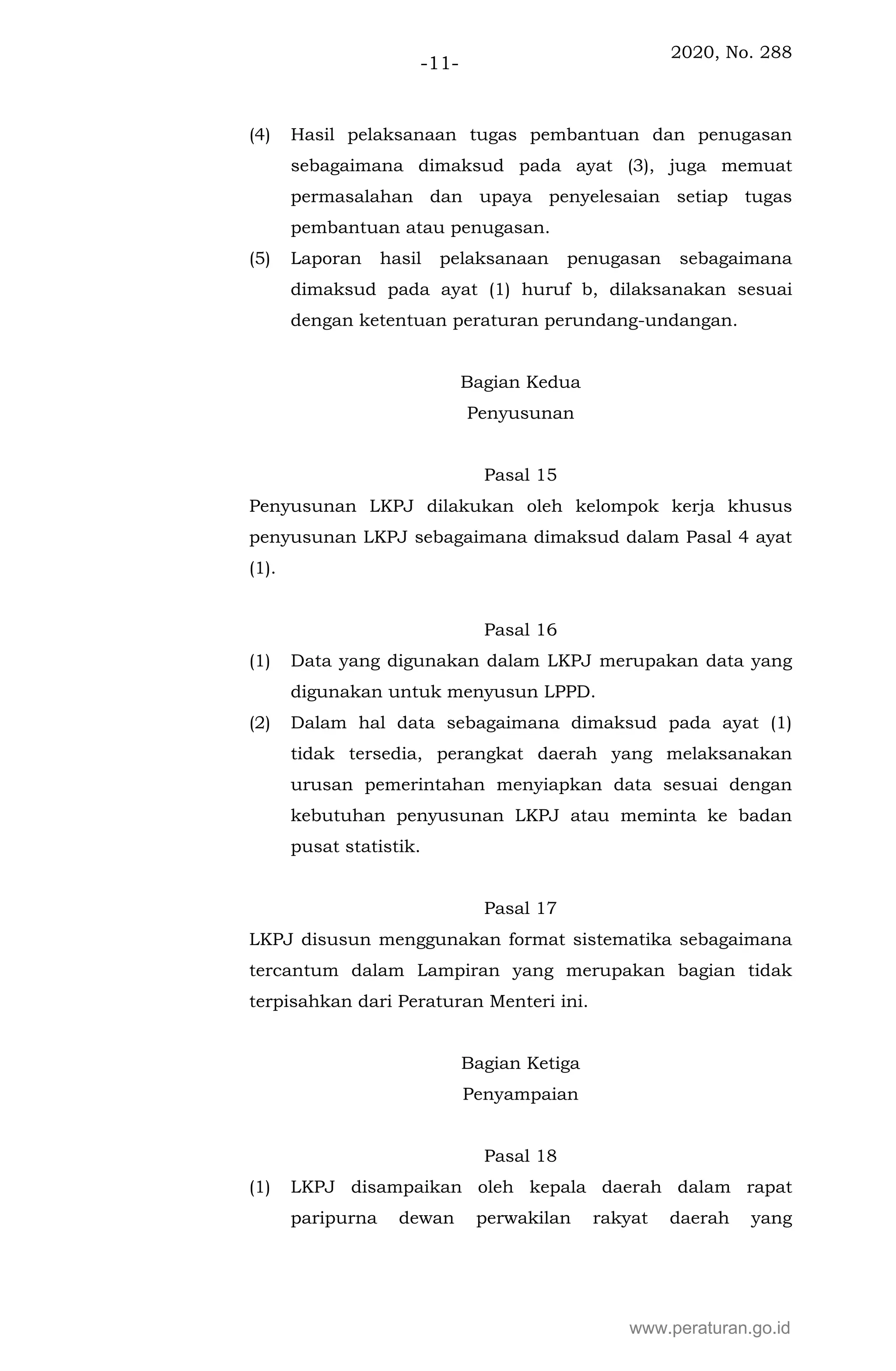 Permendagri 18 Tahun 2020-lppd.pdf tata cara penyusunan LPPD | PDF