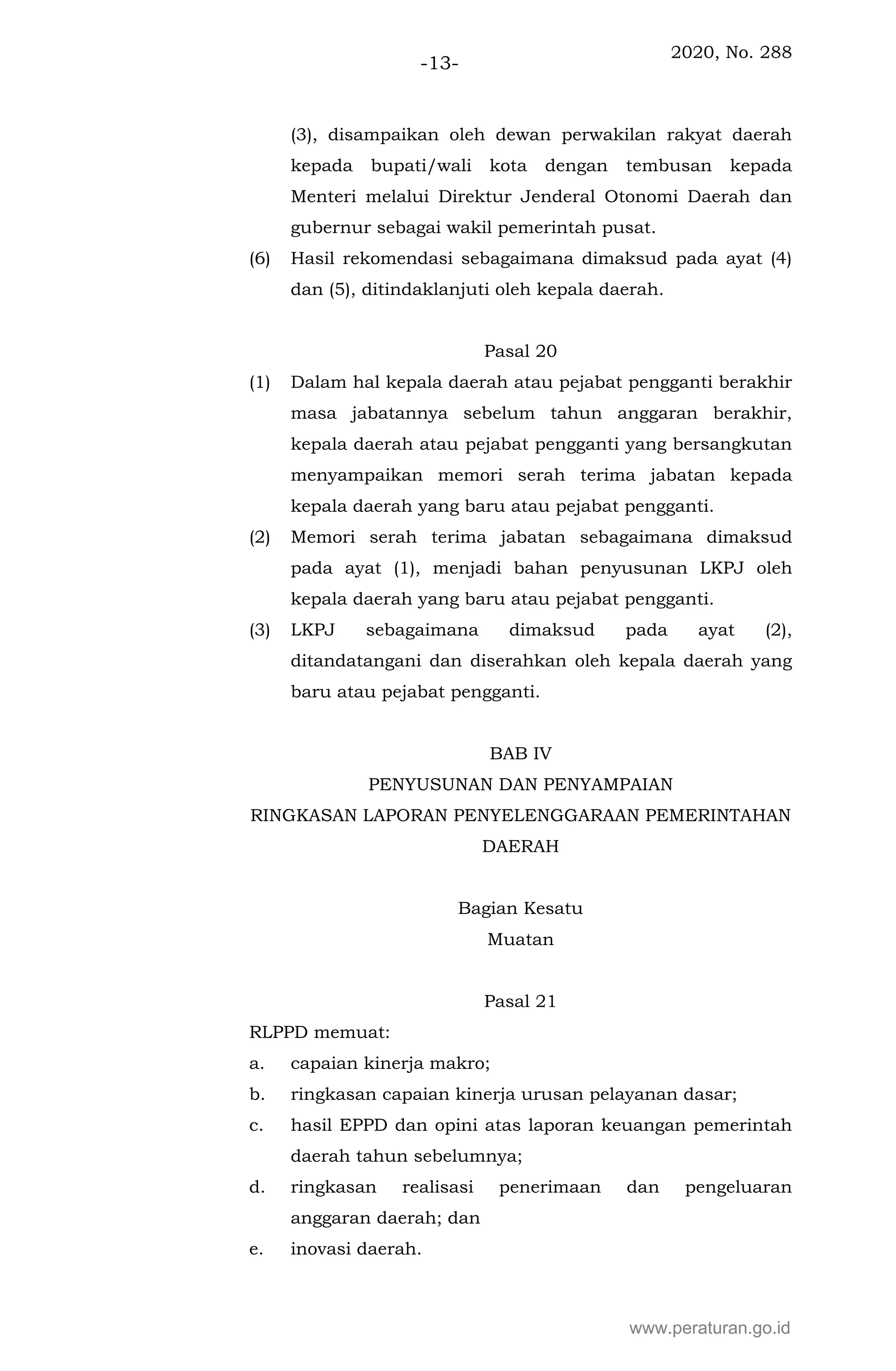 Permendagri 18 Tahun 2020-lppd.pdf tata cara penyusunan LPPD | PDF