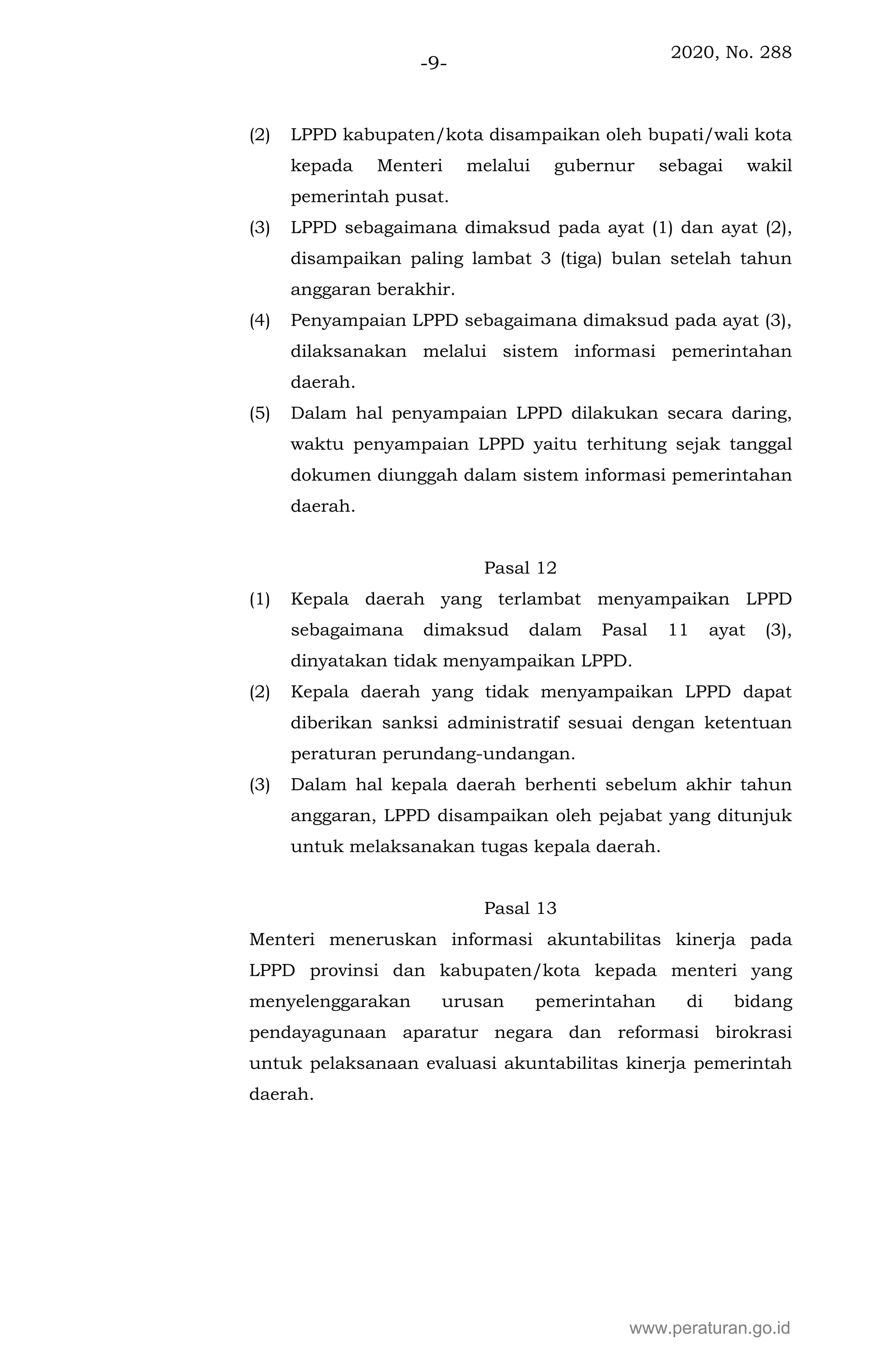 Permendagri 18 Tahun 2020-lppd.pdf tata cara penyusunan LPPD | PDF