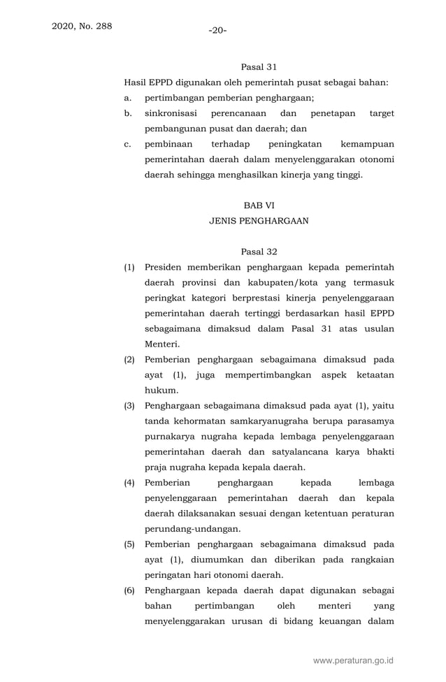 Permendagri 18 Tahun 2020-lppd.pdf tata cara penyusunan LPPD | PDF