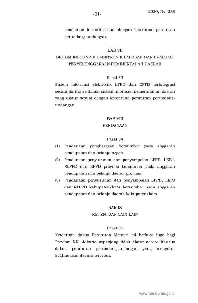 Permendagri 18 Tahun 2020-lppd.pdf tata cara penyusunan LPPD | PDF