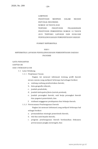 Permendagri 18 Tahun 2020-lppd.pdf tata cara penyusunan LPPD | PDF