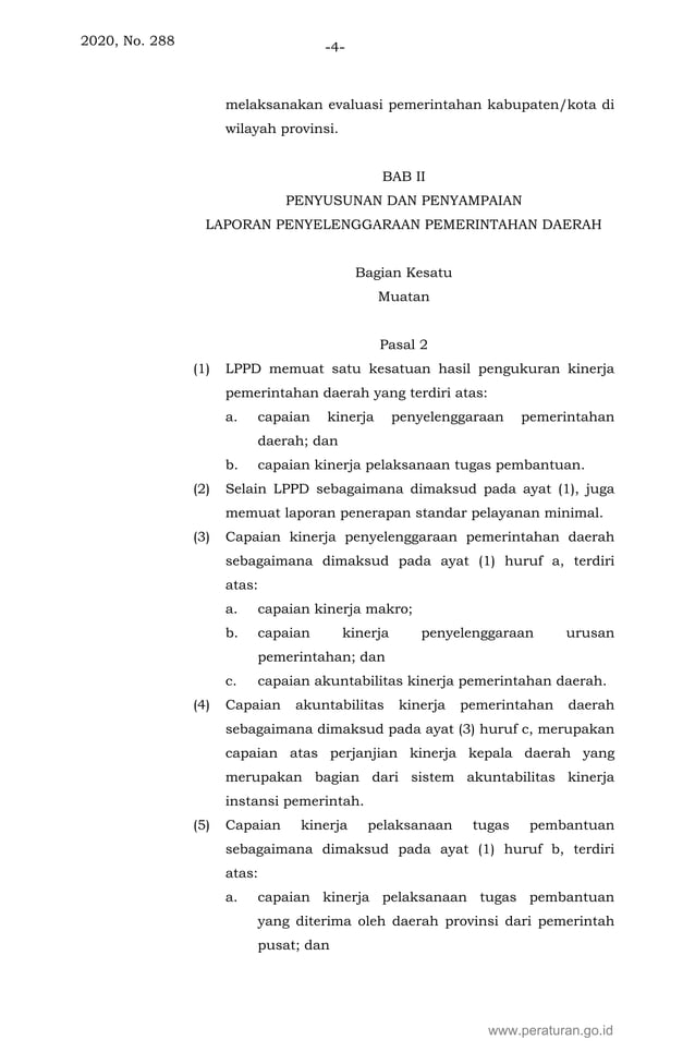Permendagri 18 Tahun 2020-lppd.pdf tata cara penyusunan LPPD | PDF