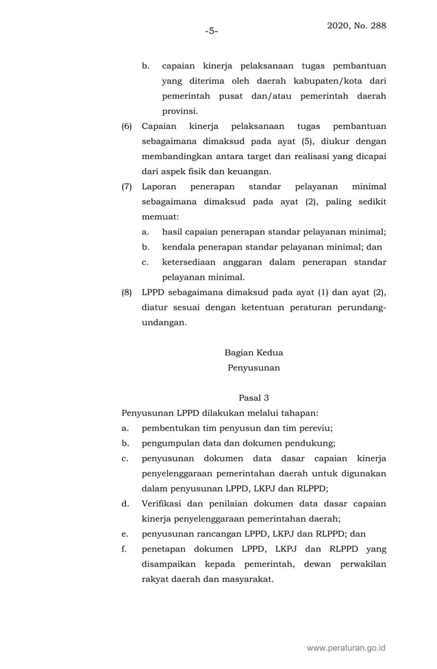 Permendagri 18 Tahun 2020-lppd.pdf tata cara penyusunan LPPD | PDF