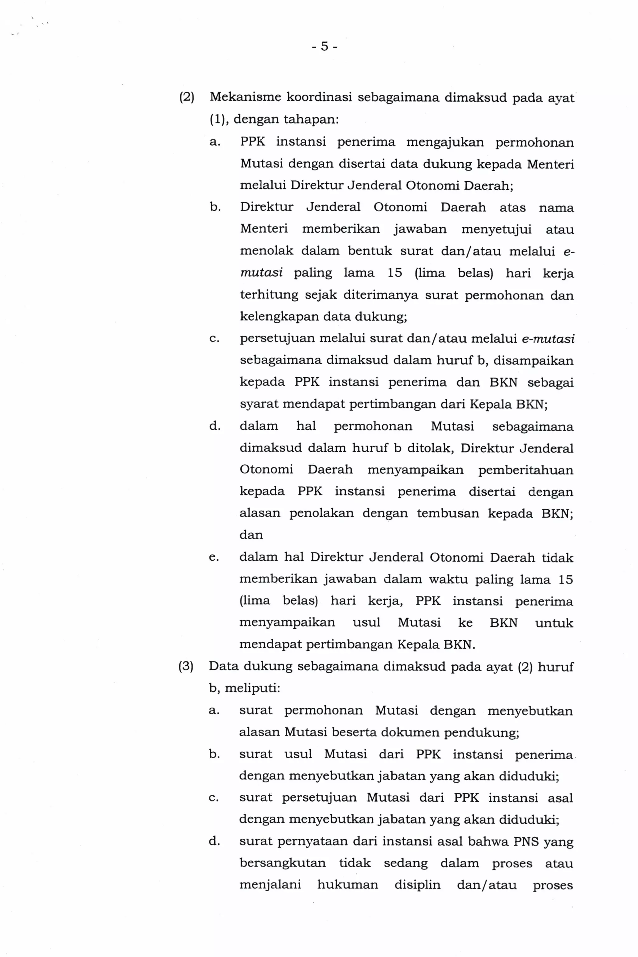 Permendagri 58 tahun 2019 tentang Mutasi PNS antarKabupaten/Kota ...