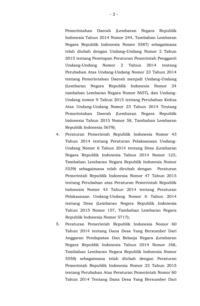 Permendagri no. 84 tahun 2015 sotk pemerintahan desa | PDF