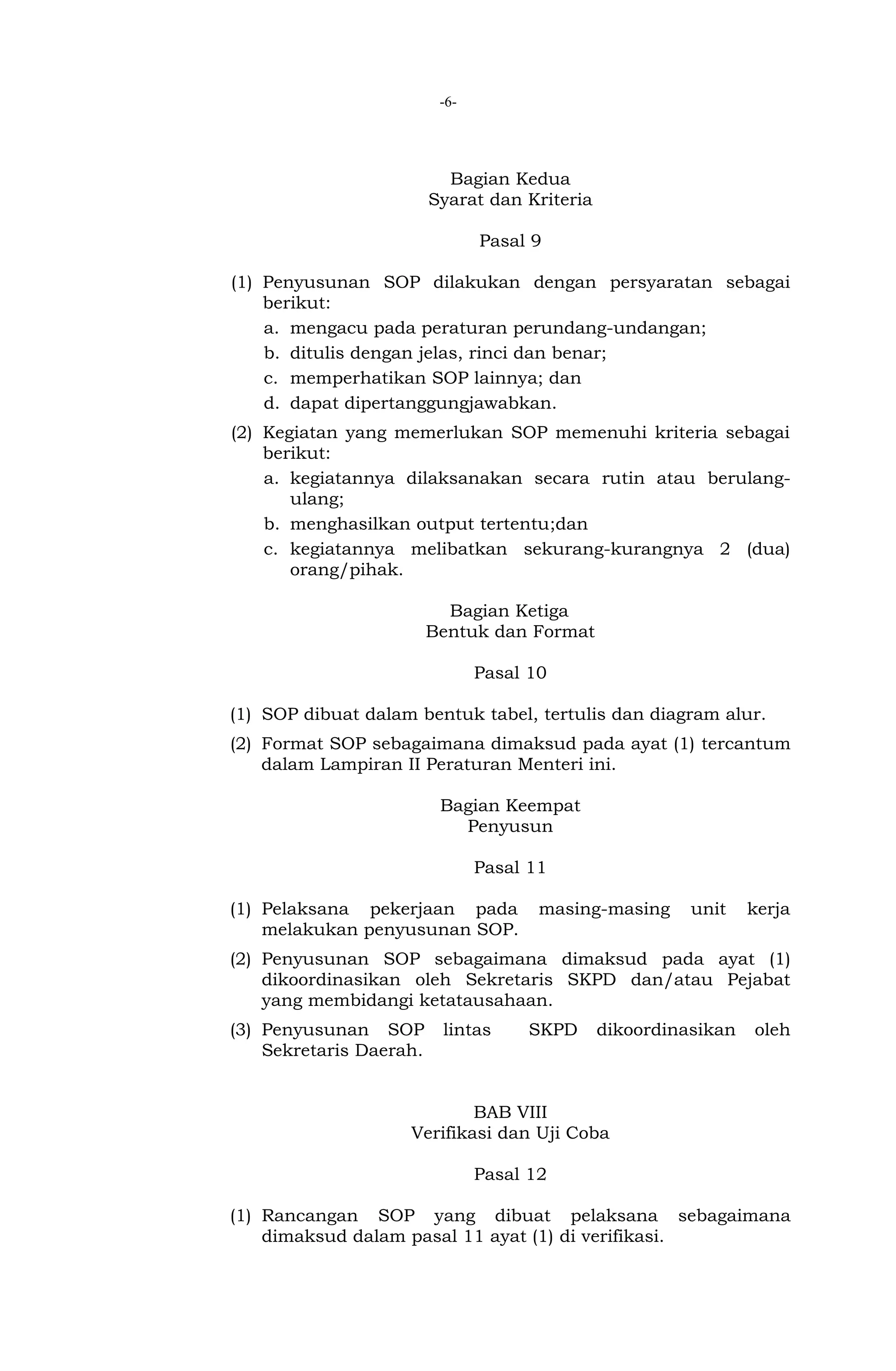 Permendagri no.52 thn 2011 ttg standar operasional prosedur di ...