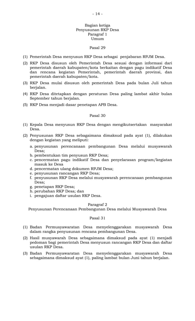 Permendagri No. 114 Tahun 2014 | PDF