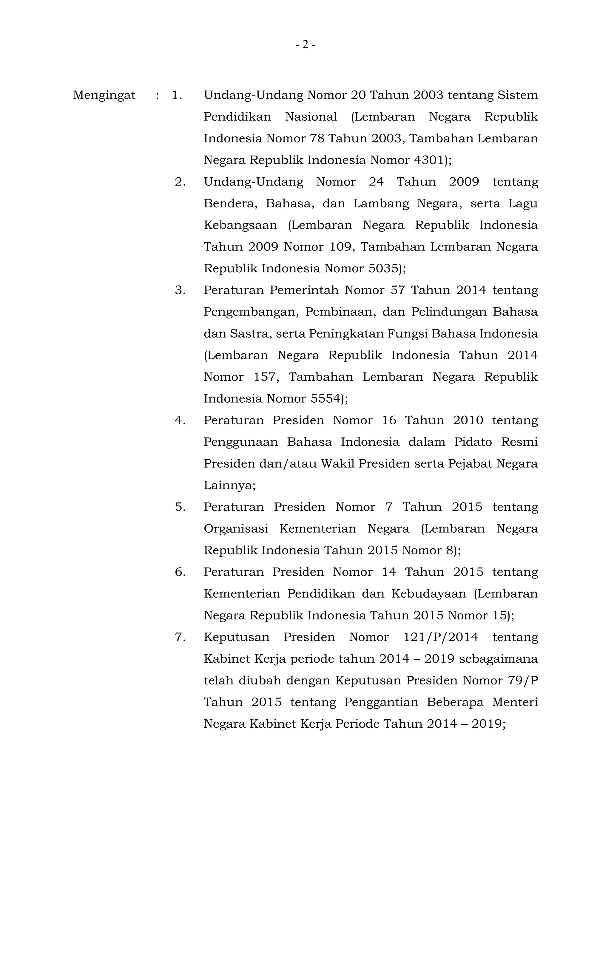 Permendikbud 50/2015 - Pedoman Umum Ejaan Bahasa Indonesia | PDF