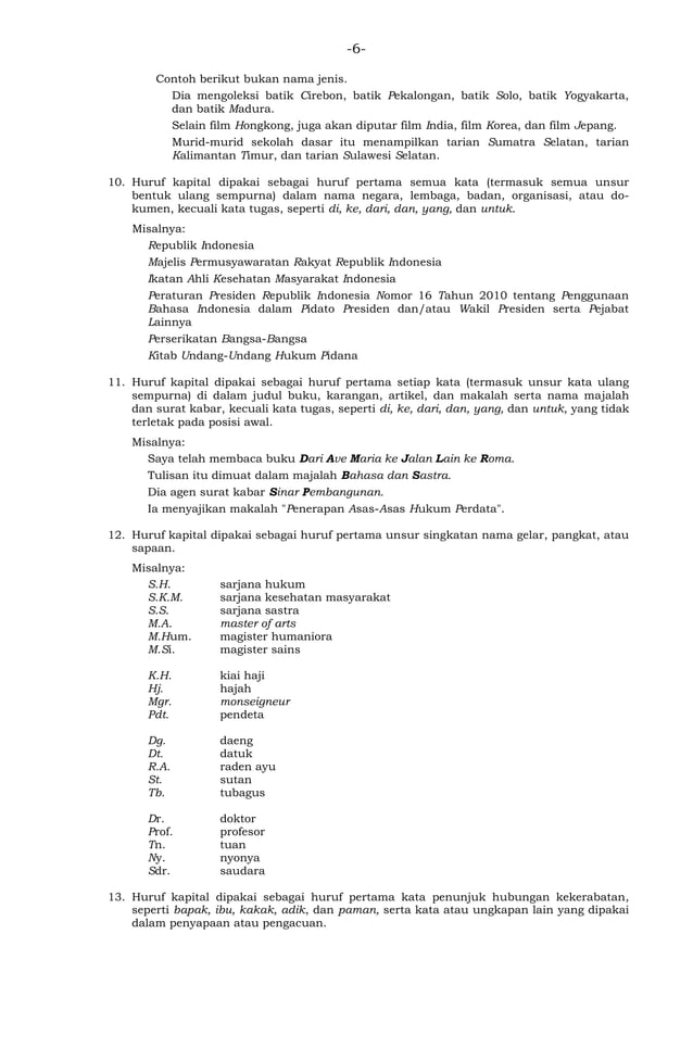 Permendikbud 50/2015 - Pedoman Umum Ejaan Bahasa Indonesia | PDF