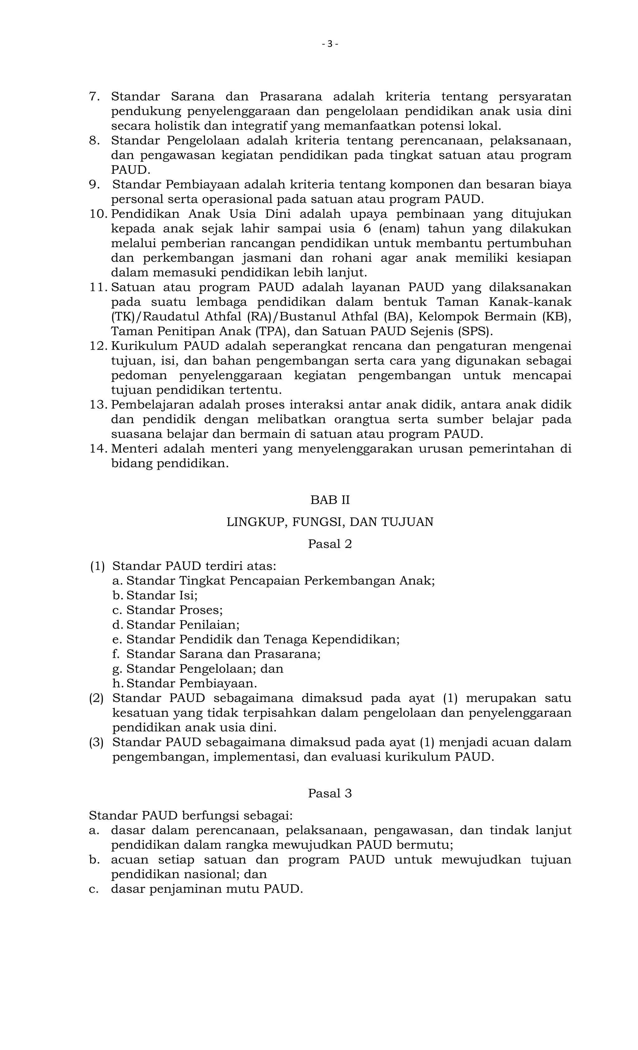 Permendikbud no. 137 tahun 2014 sn-paud | PDF