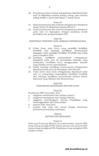 PERMENDIKBUDRISTEK NOMOR 19 TAHUN 2024 TENTANG PENDIDIKAN PROFESI GURU - Direktorat Pendidikan ...