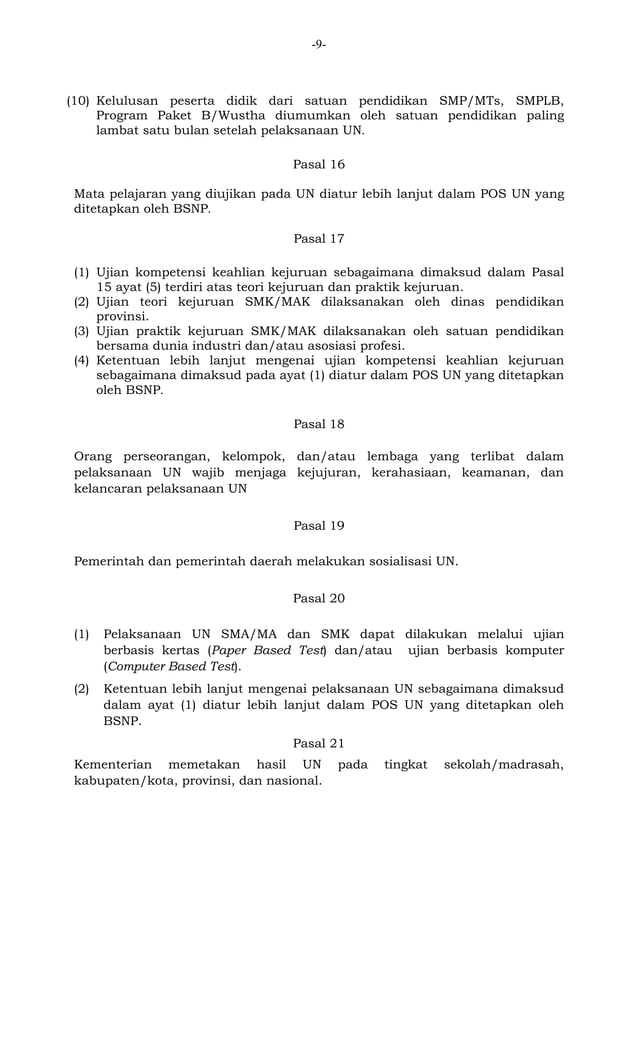 Permen dikbud ttg kelulusan | PDF