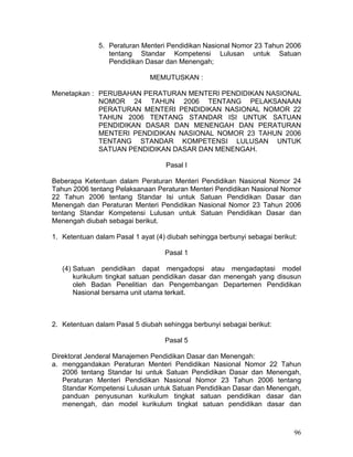 Permendiknas 06 07 standar isi | PDF