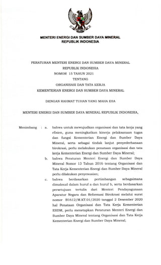 Permen esdm no. 15 tahun 2021 | PDF