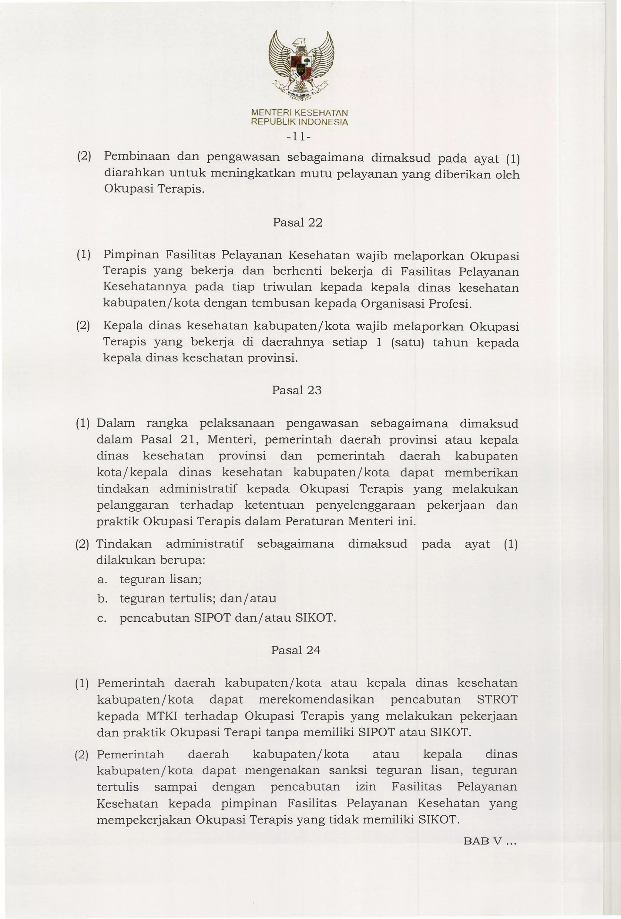 Permenkes 23 tahun 2013 | PDF