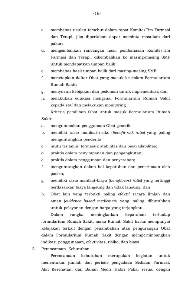 Permenkes 72 2016 standar pelayanan kefarmasian di rumah sakit | PDF