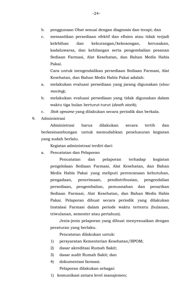 Permenkes 72 2016 standar pelayanan kefarmasian di rumah sakit | PDF