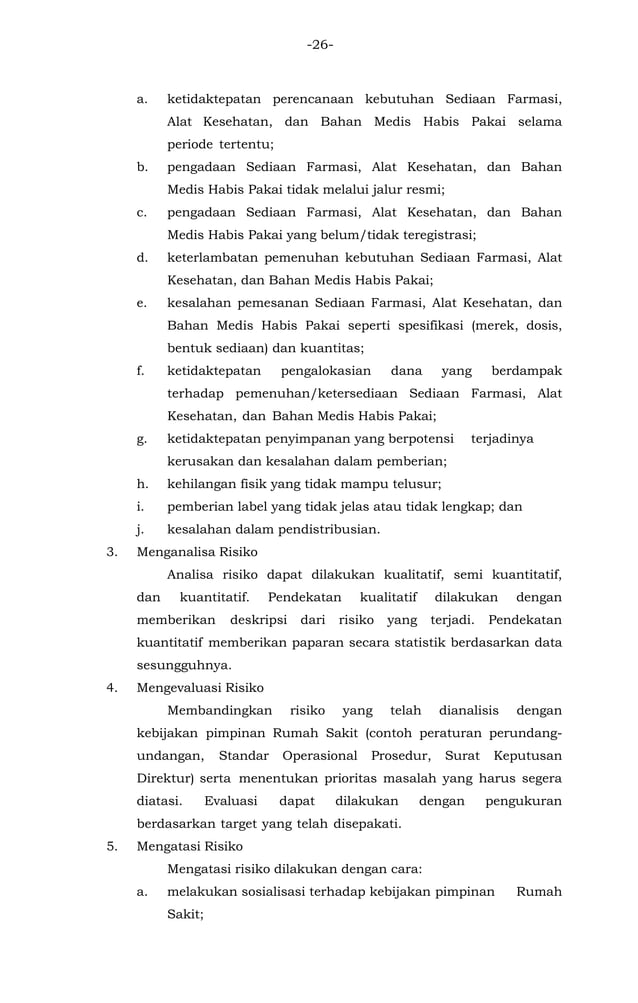 Permenkes 72 2016 standar pelayanan kefarmasian di rumah sakit | PDF