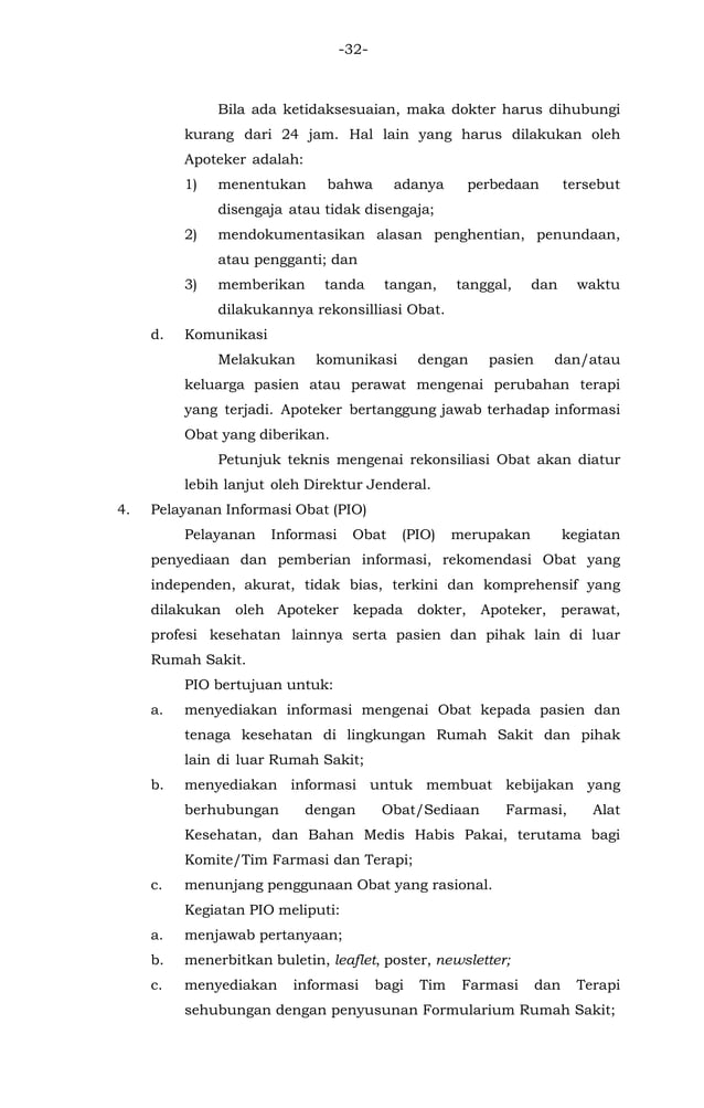 Permenkes 72 2016 standar pelayanan kefarmasian di rumah sakit | PDF