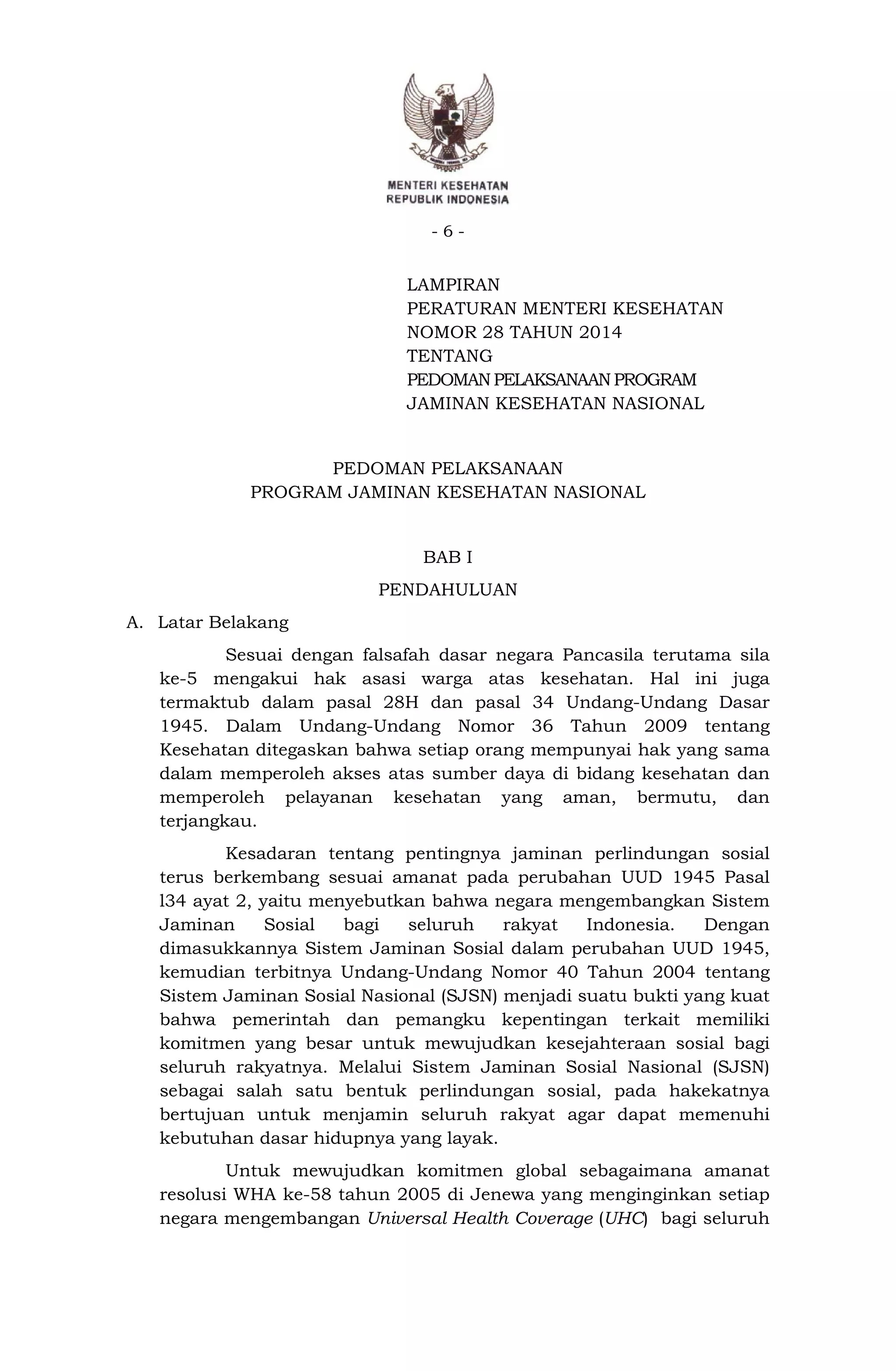 Permenkes no. 28 tahun 2014 | PDF