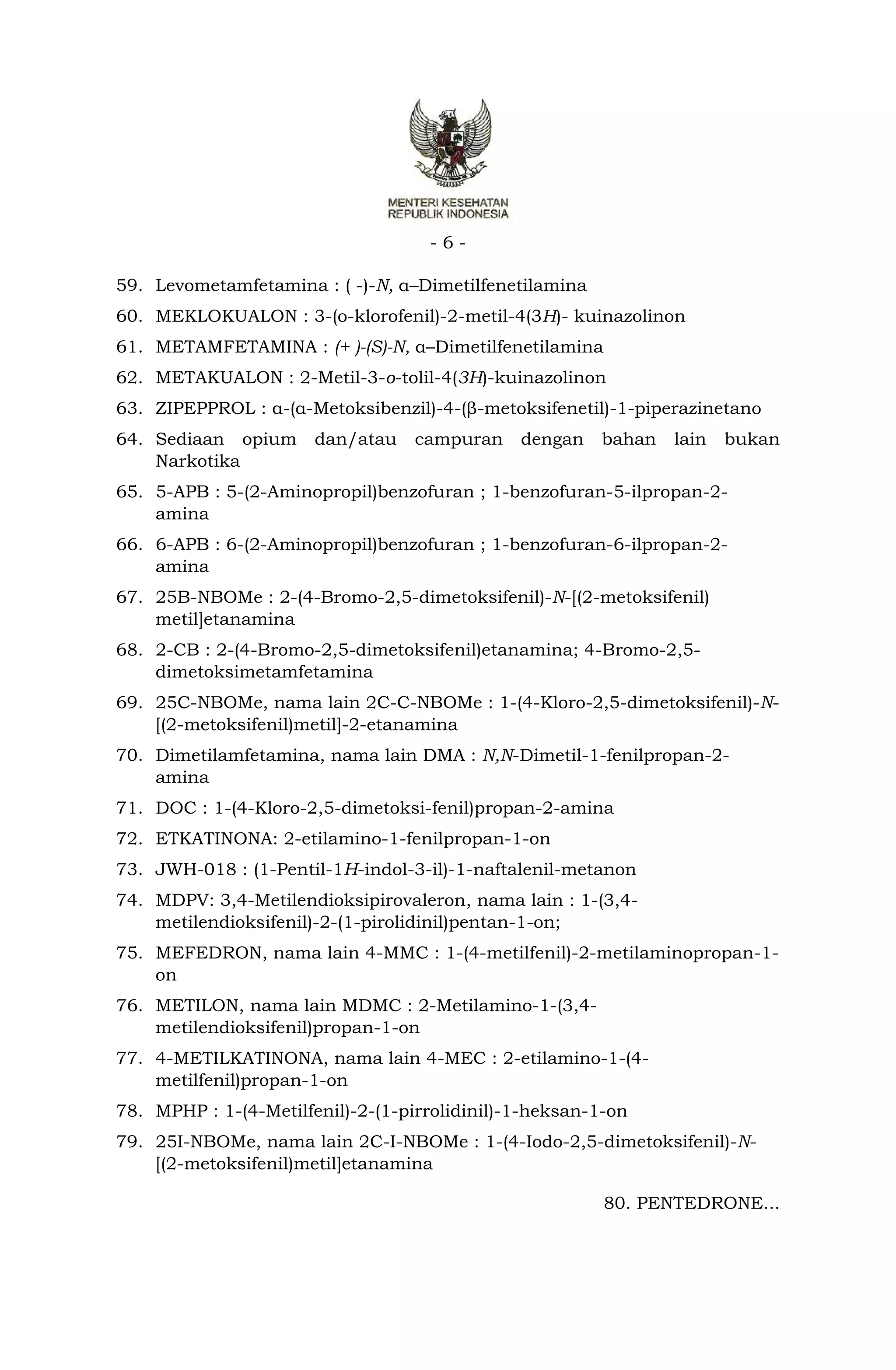 Permenkes no. 13 Tahun 2014 tentang perubahan penggolongan narkotika | PDF