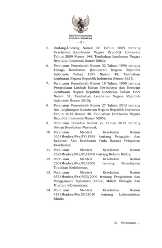 Permenkes no 9 tahun 2014 tetantang klinik | PDF