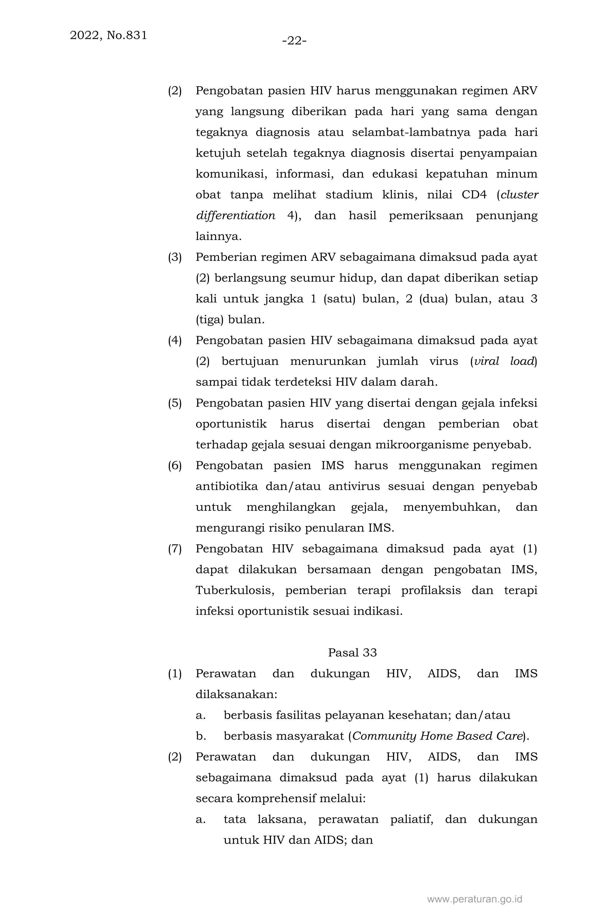 Permenkes Nomor 23 Tahun 2022 3.pdf tentang penanggulangan HIV/AIDS | PDF