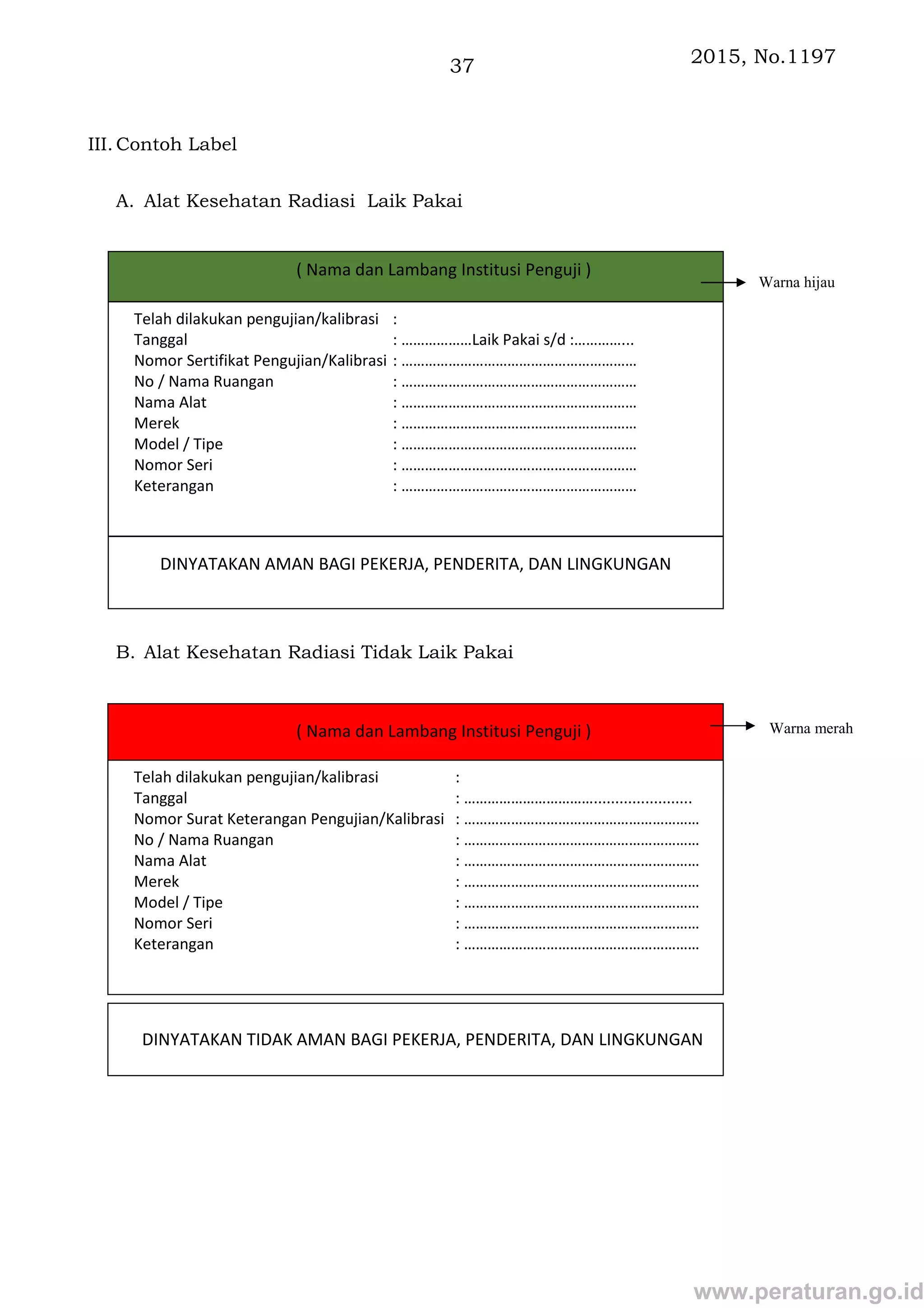 Permenkes nomor 54 tahun 2015 tentang pengujian dan kalibrasi alat ...