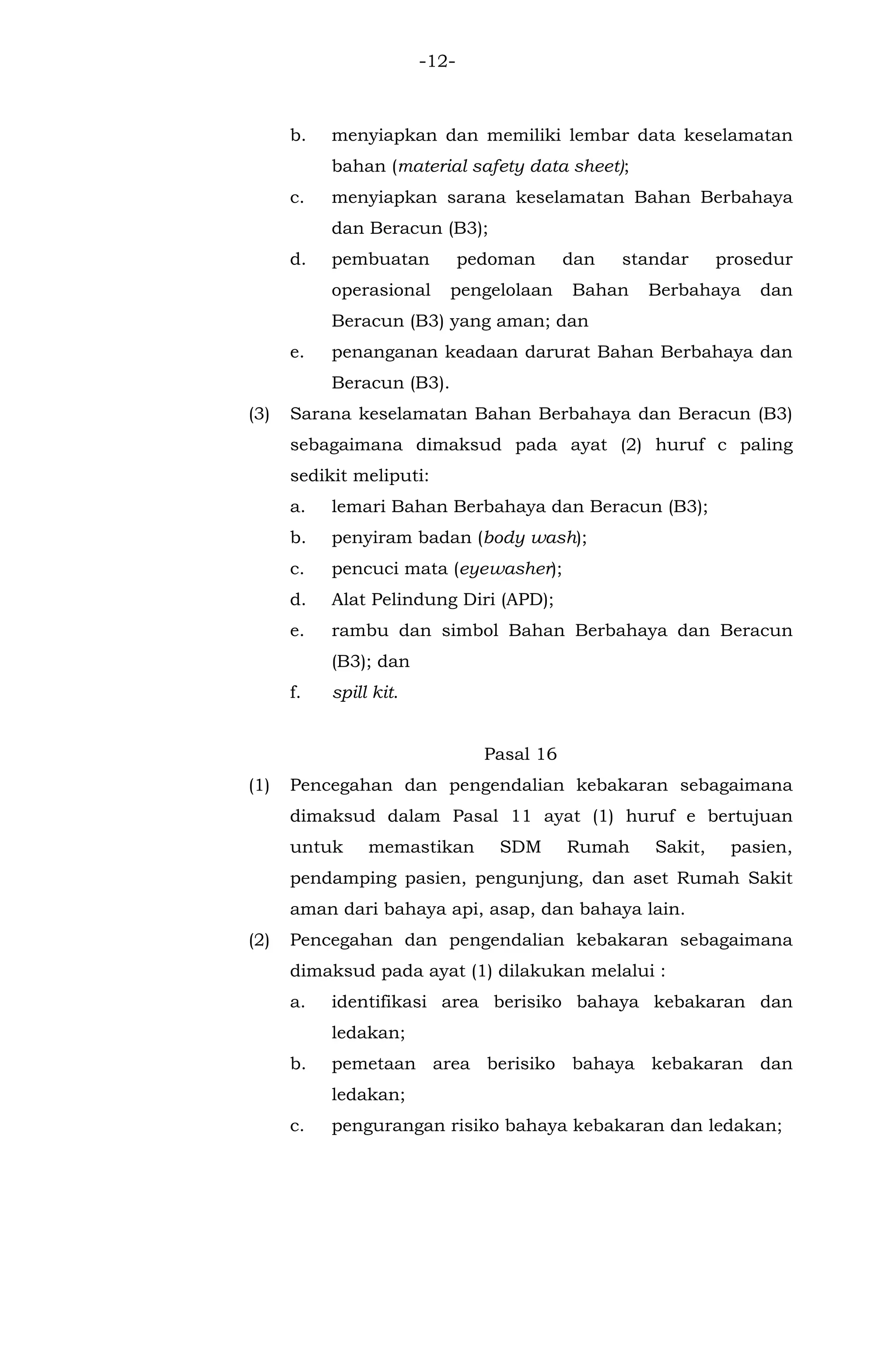 Permenkes Nomor 66 Tahun 2016 tentang K3 di Rumah Sakit | PDF