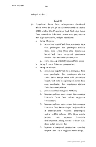 Peraturan Menteri Keuangan Nomor: 50/PMK.07/2020 | PDF