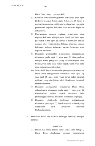 Peraturan Menteri Keuangan Nomor: 50/PMK.07/2020 | PDF