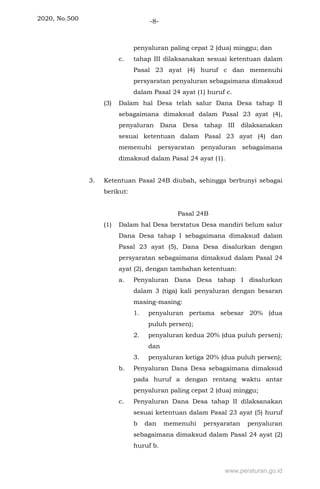 Peraturan Menteri Keuangan Nomor: 50/PMK.07/2020 | PDF