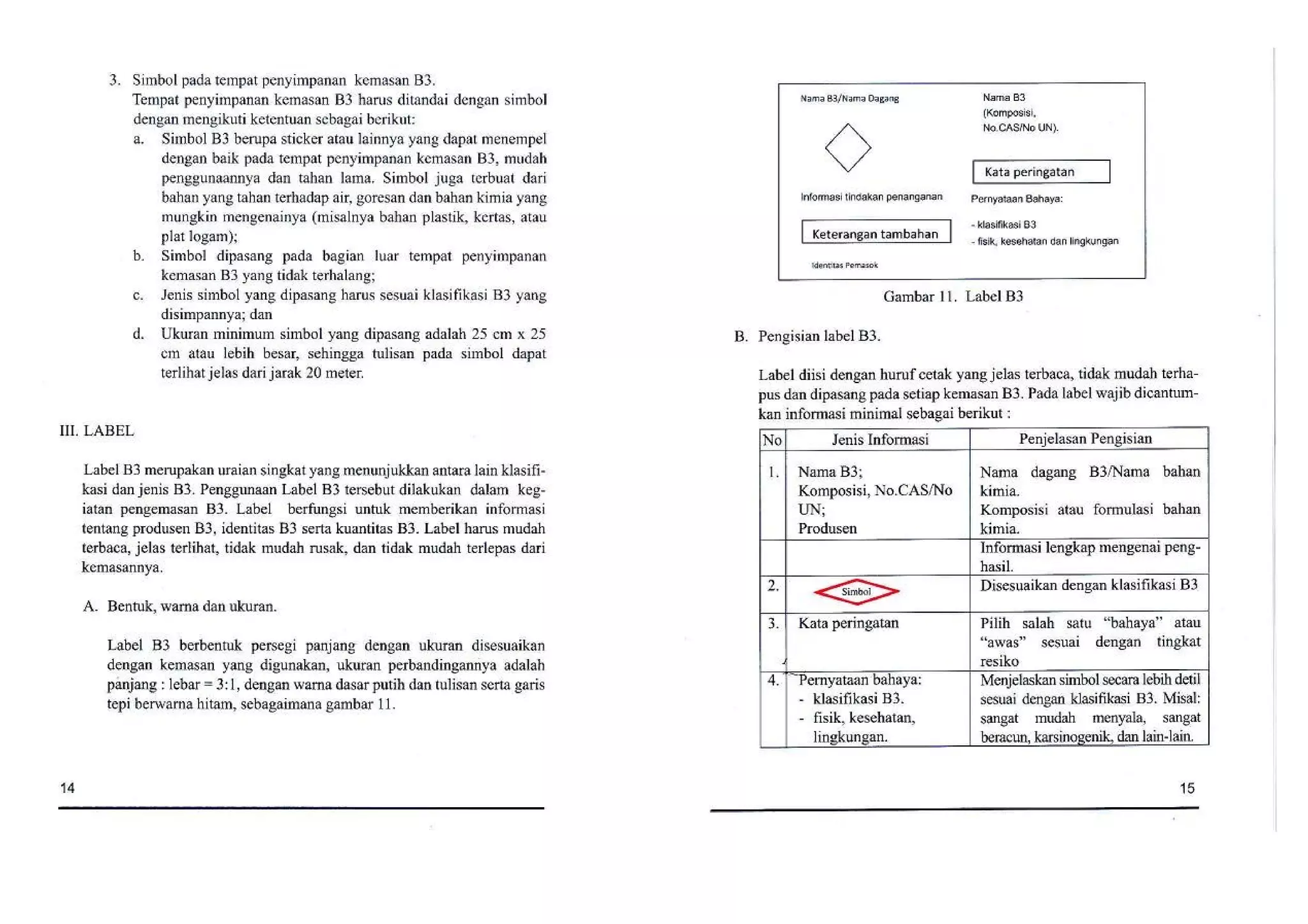 Permen Lh 03 2008 Simbol Label B3 | PDF