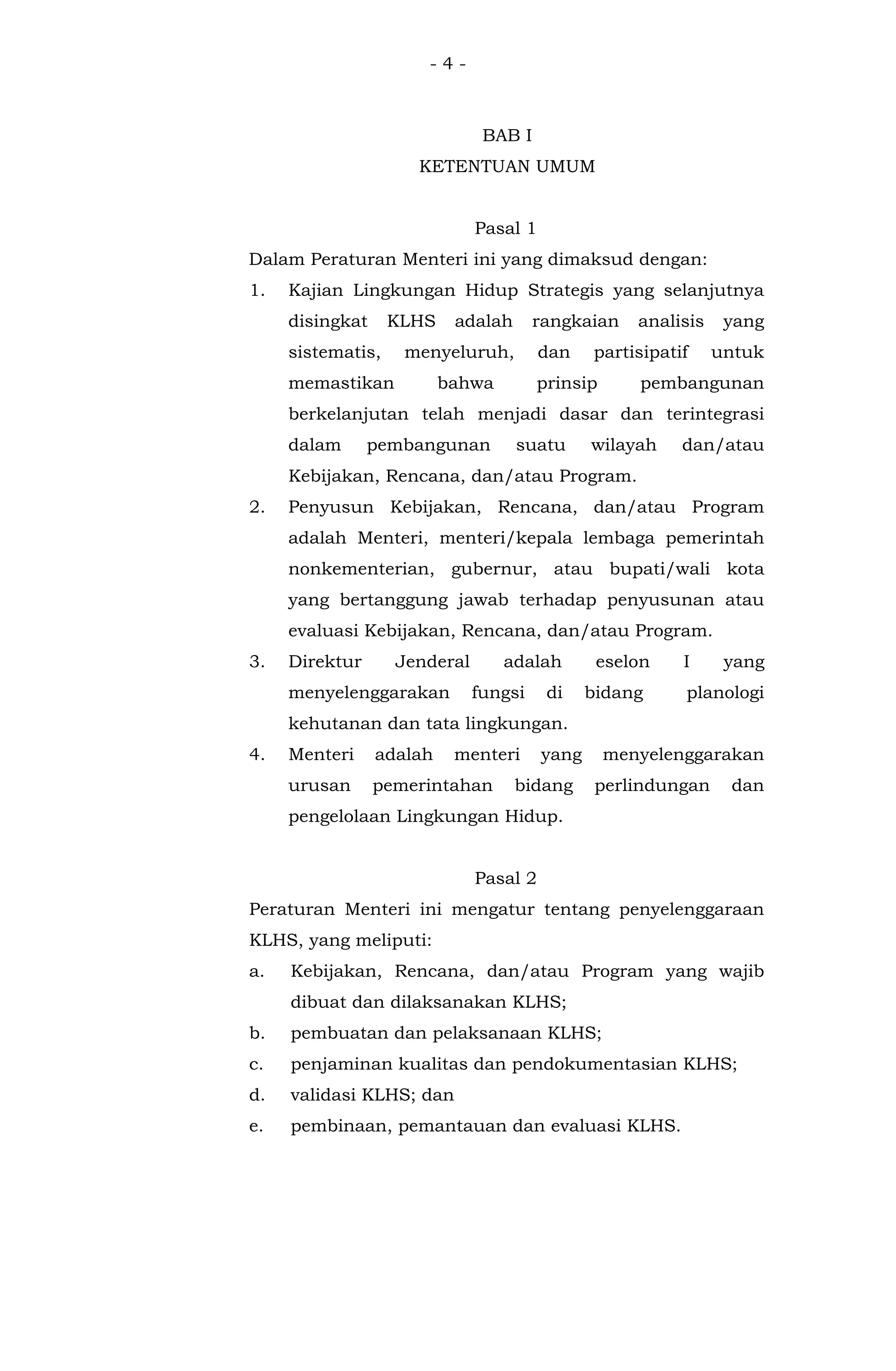 Permenlhk P.69/2017 tentang pelaksanaan KLHS | PDF