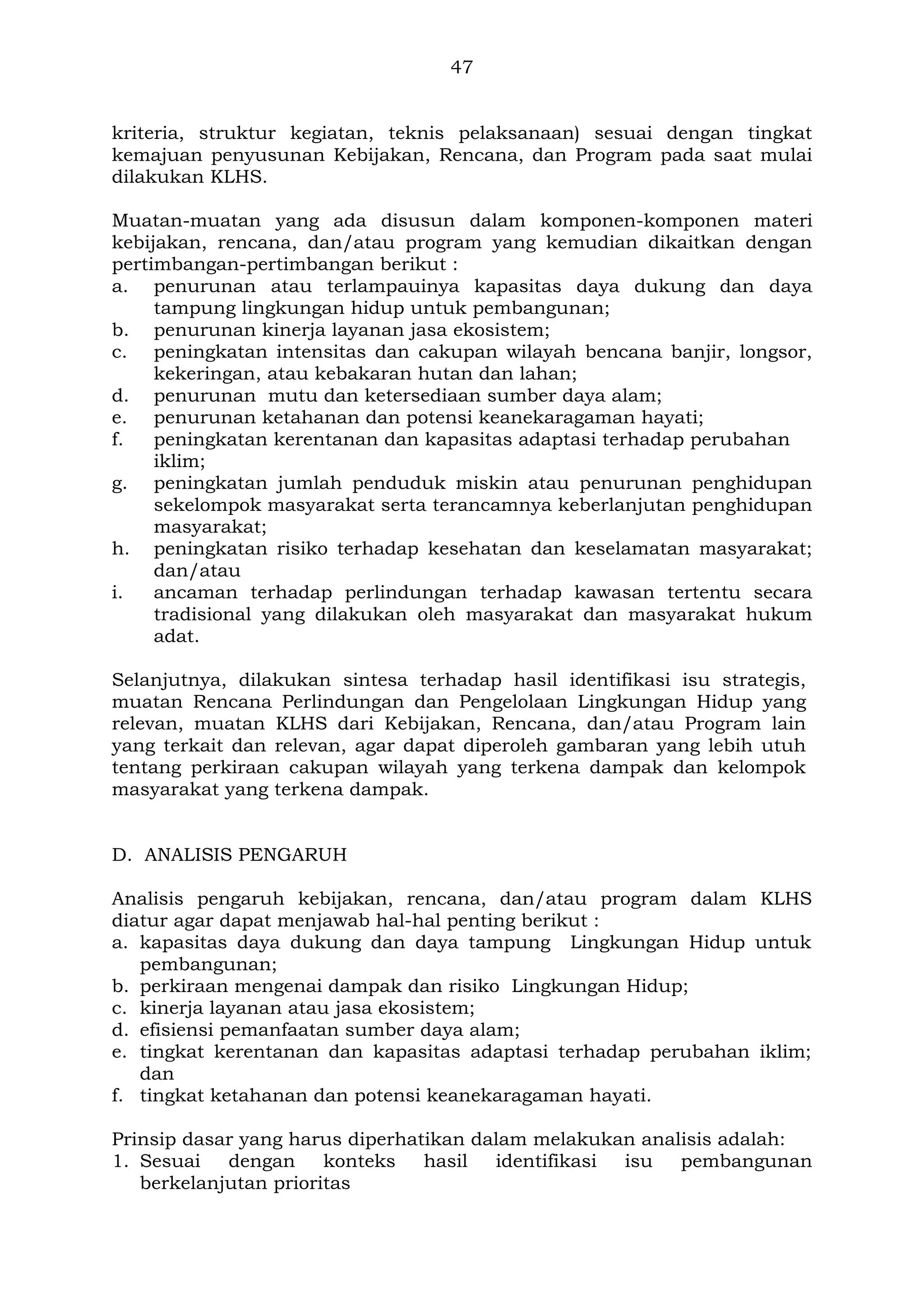 Permenlhk P.69/2017 tentang pelaksanaan KLHS | PDF