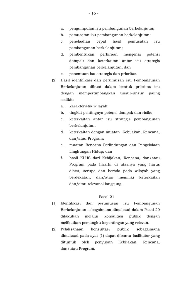 Permenlhk P.69/2017 tentang pelaksanaan KLHS | PDF