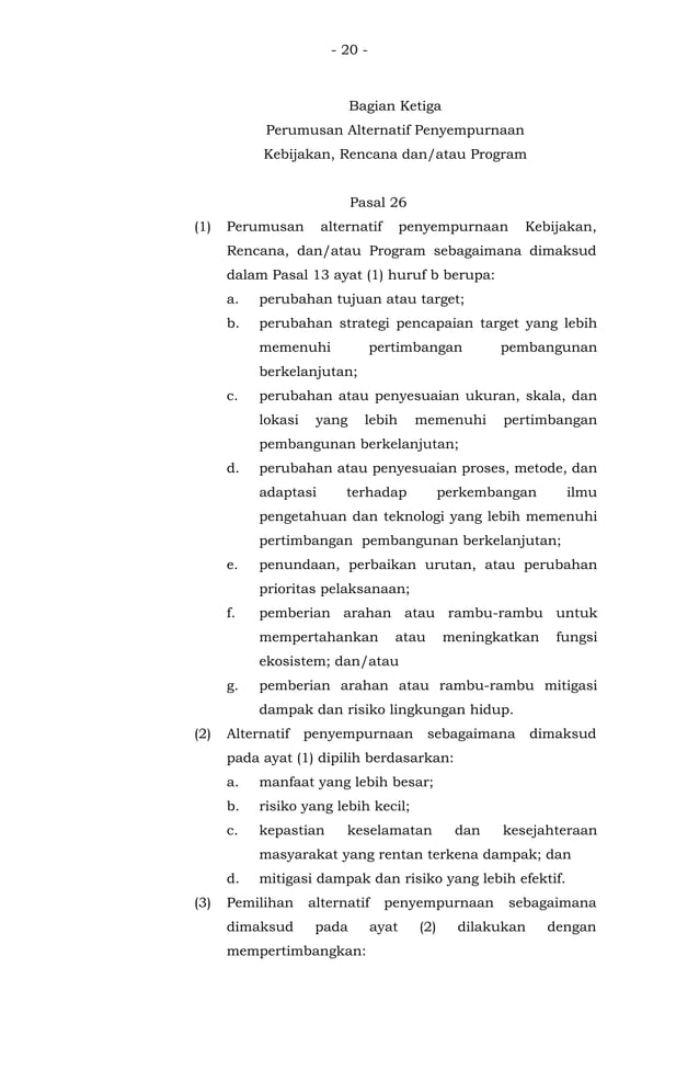 Permenlhk P.69/2017 tentang pelaksanaan KLHS | PDF