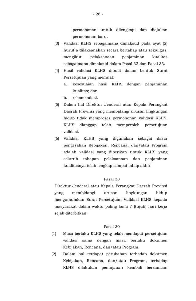 Permenlhk P.69/2017 tentang pelaksanaan KLHS | PDF