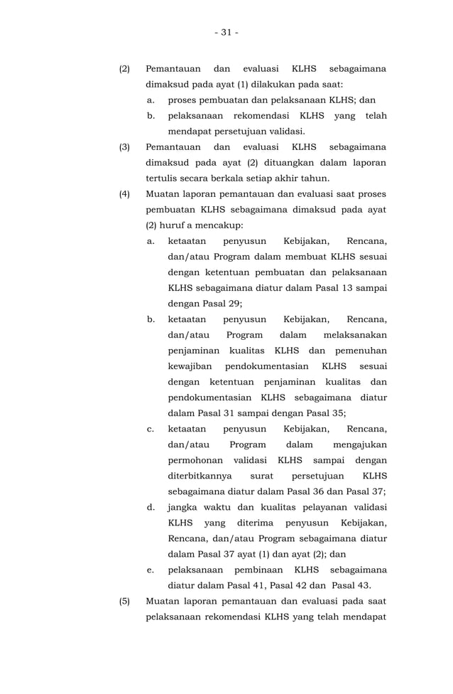 Permenlhk P.69/2017 tentang pelaksanaan KLHS | PDF