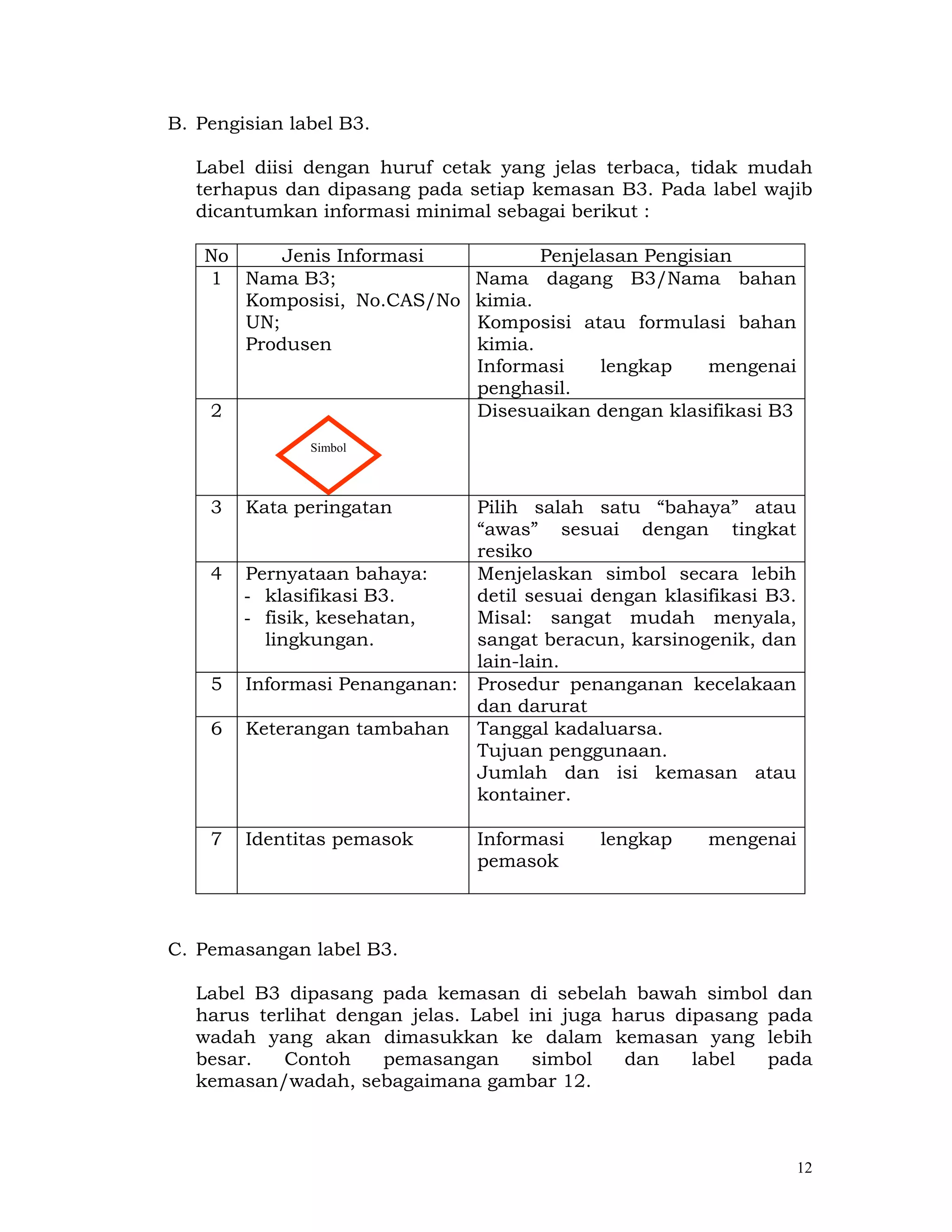 Per Men Lh No 03 Tahun 2008 tentang tata cara simbol dan label B3 | PDF