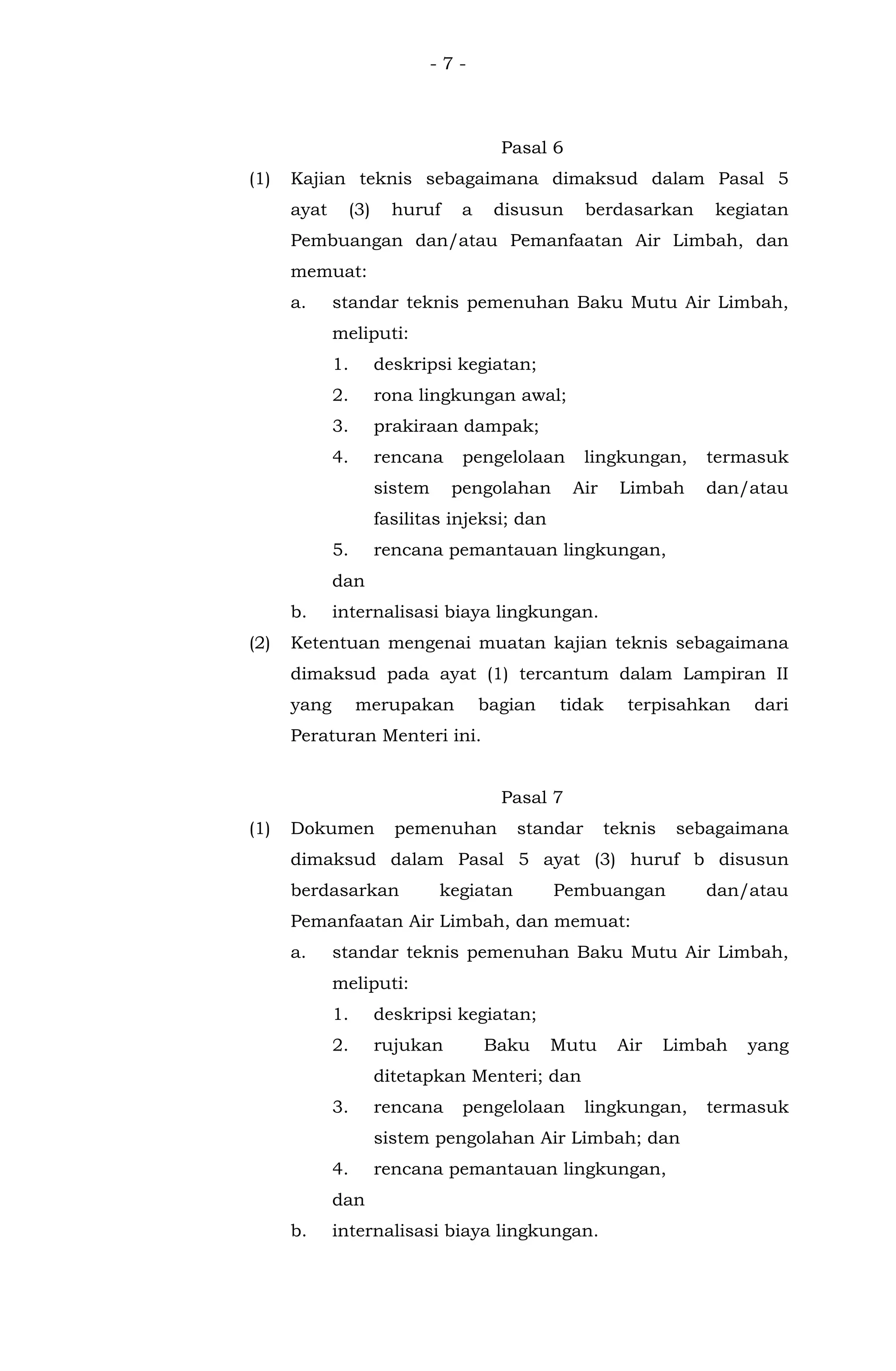 Permen LH No 5 2021 Tentang Tata Cara Penerbitan Pertek dan SLO Air ...