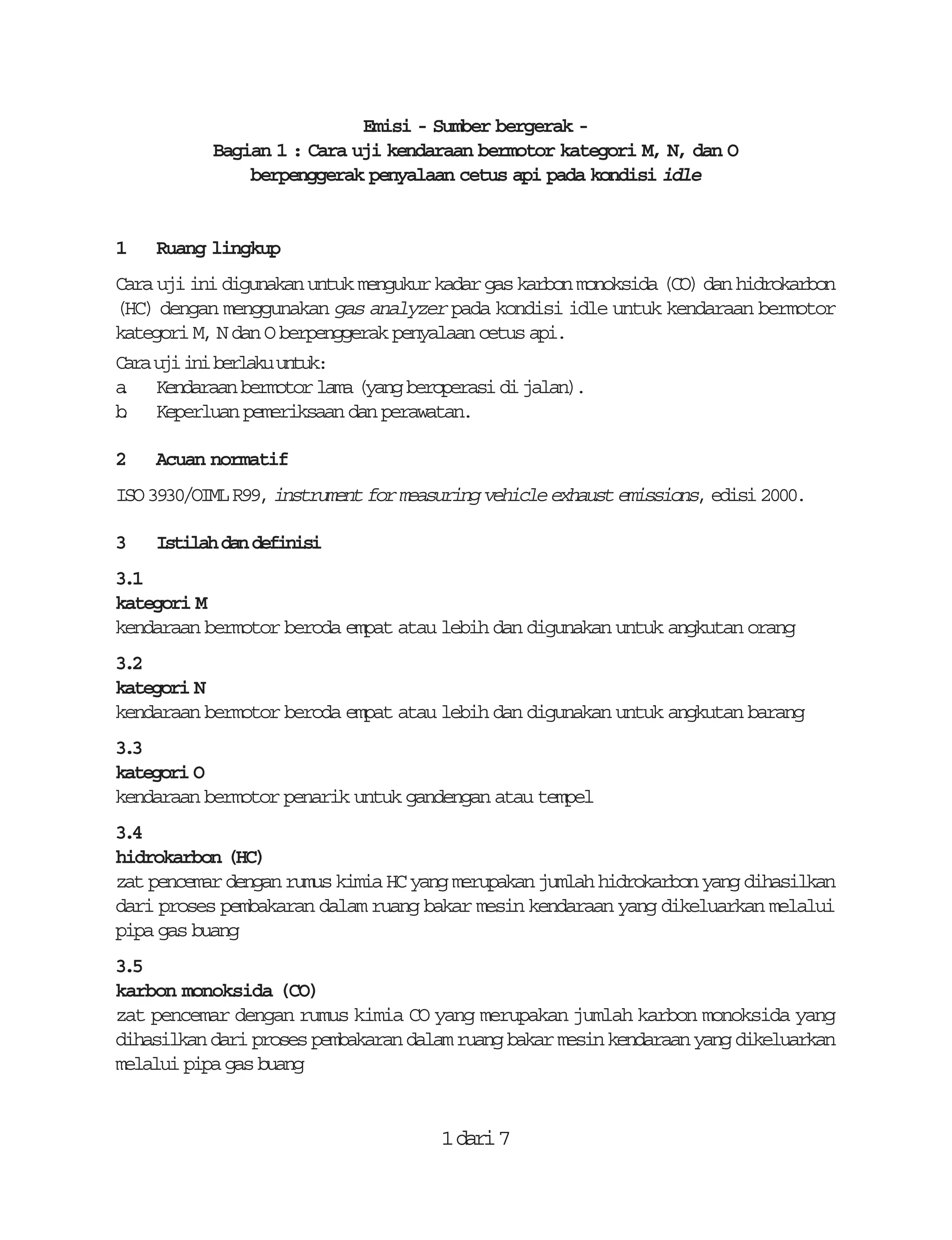 PERMENLH RI No. 5 Tahun 2006 tentang Ambang Batas Emisi Gas Buang ...